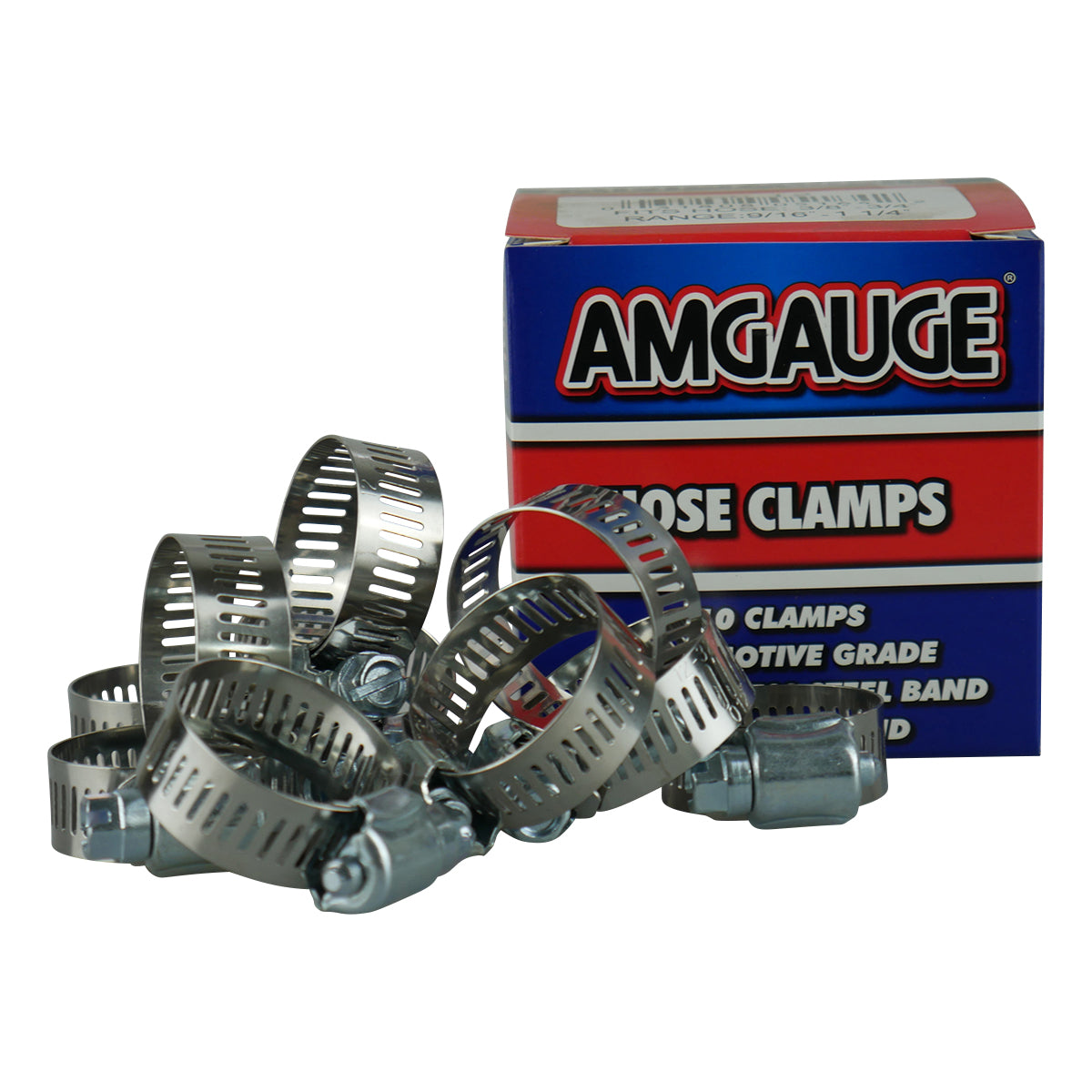 Amgauge Part Stainless Steel Hose Clamps (14-31mm) 9/165"-1.1/4" 10 Pa ...