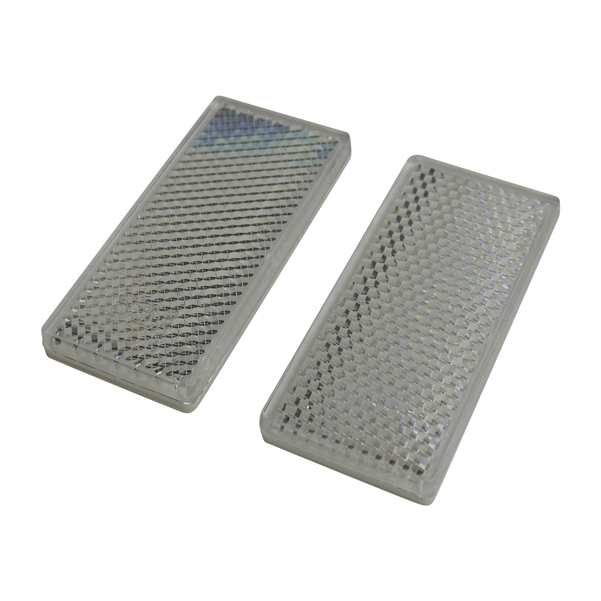 Reflector White Rectangle 70mm x 28mm 2 Pack AMS40179 | AutoMegaStore