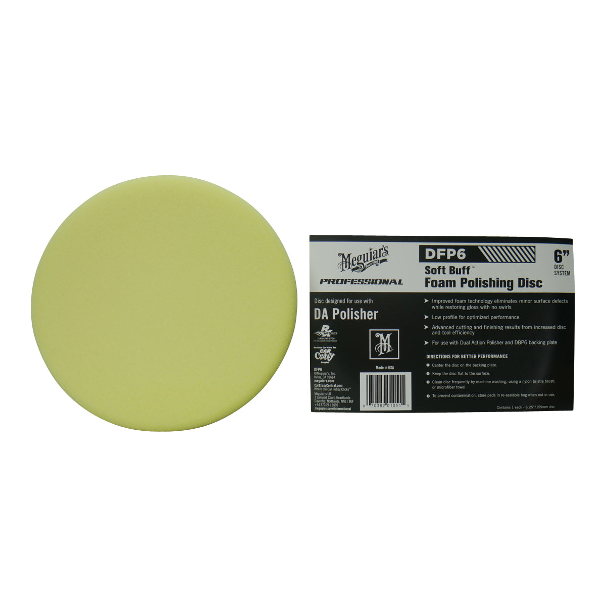Meguiars 6" Inch Soft Buff Da Foam Polishing Disc DFP6 | AutoMegaStore