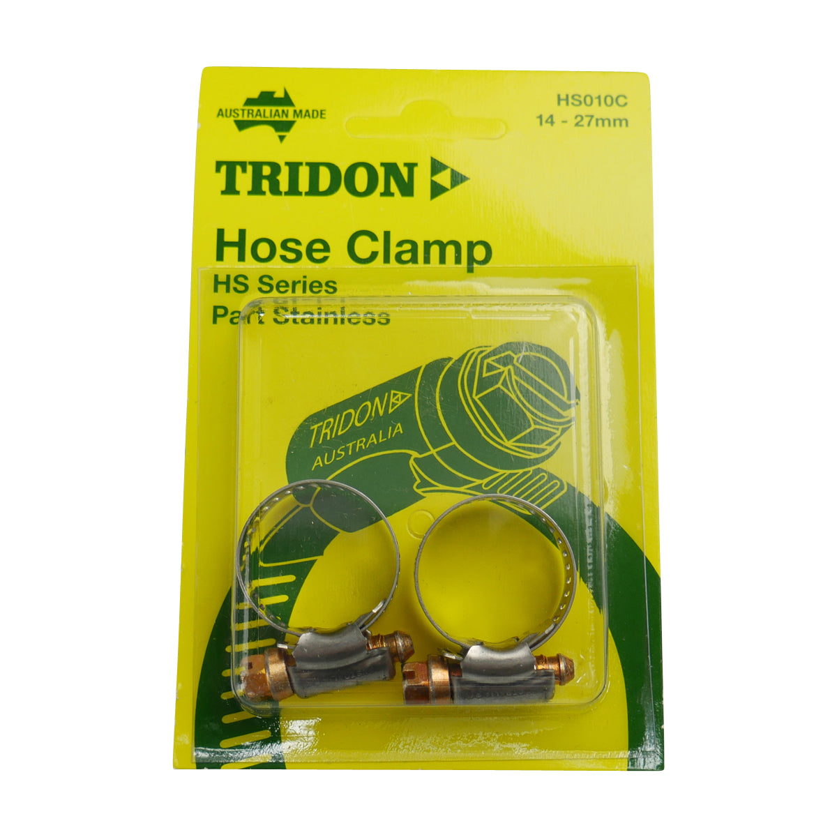 Tridon Hose Clamp Part Stainless 14 - 27mm Card of 2 HS010C | AutoMegaStore