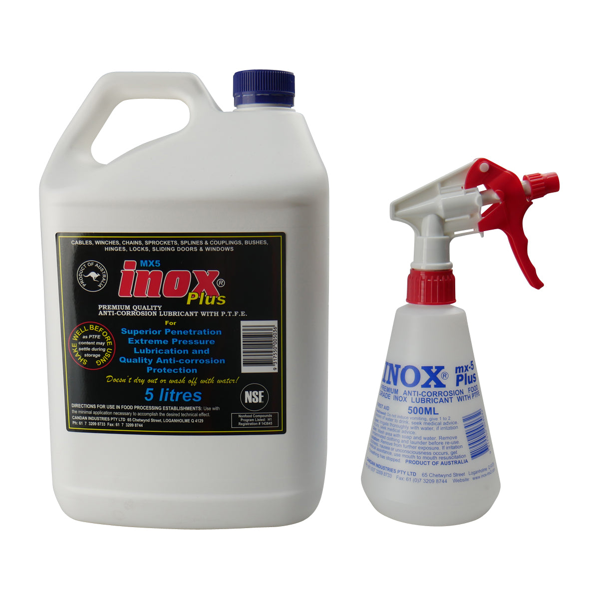 Inox MX5 Lubricant 5L + Spray Free Bottle MX5-5 | AutoMegaStore