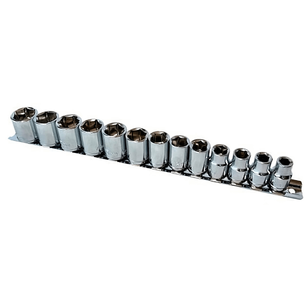 13 Piece Chrome Plated Drop Forged Shallow Socket Set 3/8" Drive ...