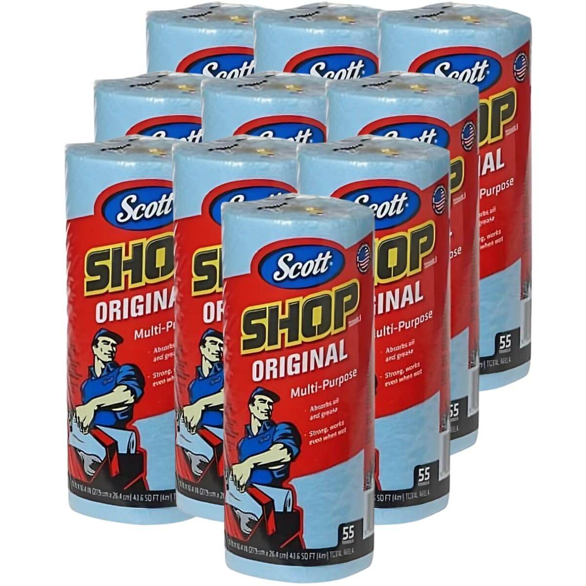 Scott Original Shop Towels Roll Of 55 x 10 rolls 75130X10 | AutoMegaStore