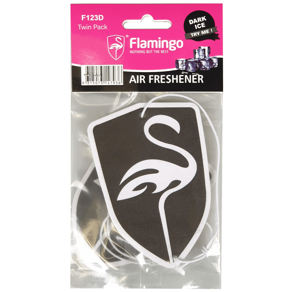 Flamingo Air Freshener Dark Ice Scent 2 Piece F123D | AutoMegaStore