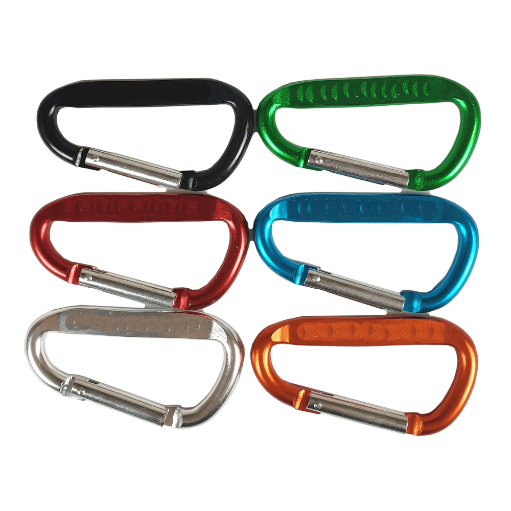 Carabiner Aluminium Alloy Straight Auto Lock Release 7mm 6 Pack ...