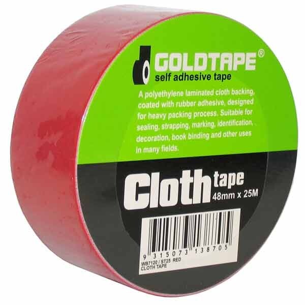 Cloth Gaffer Tape Red 48mm x 25m – AutoMegaStore